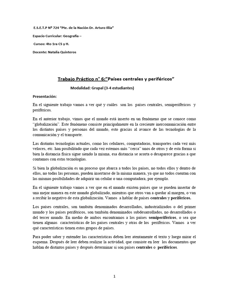 Países Centrales y Periféricos: Análisis | PDF | Alemania | Política ...