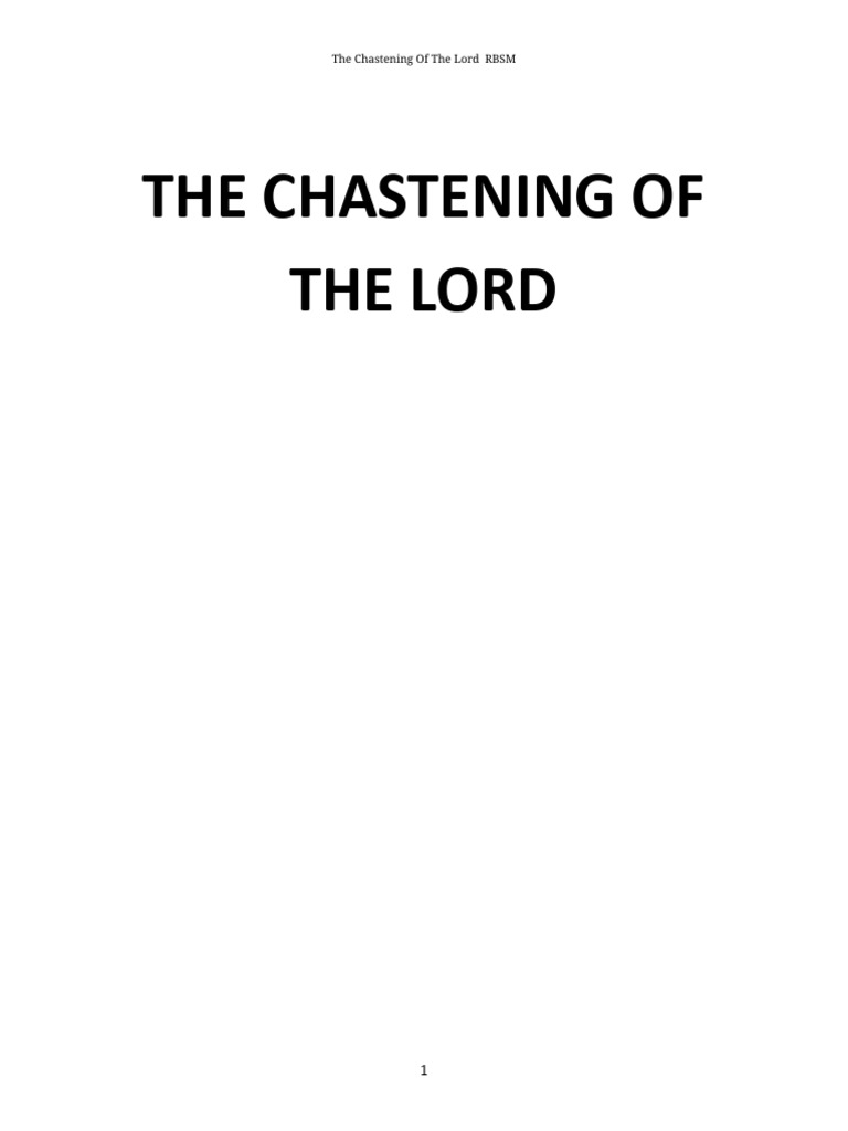"Chastening of the Lord: Bible Study" | PDF | Religious Belief And Doctrine