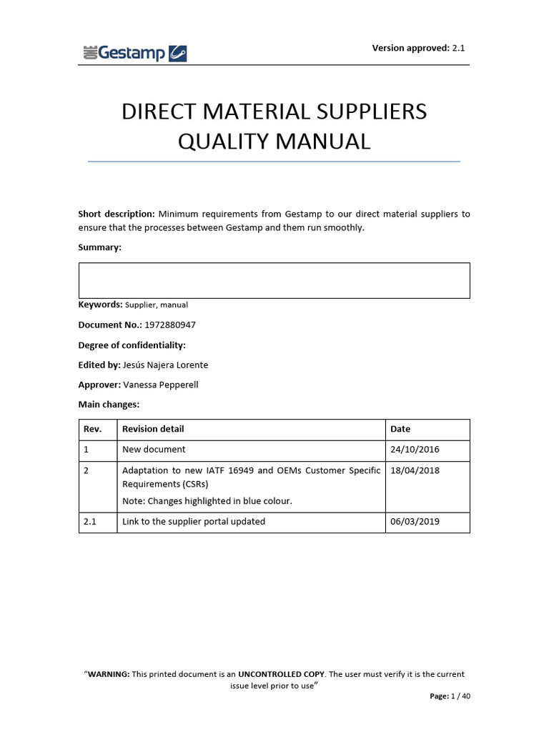 GES Manual Quality | PDF | Supply Chain | Iso 9000