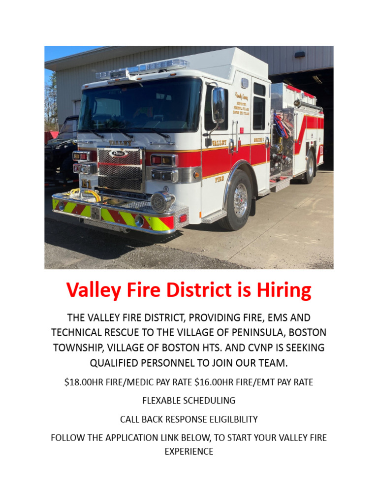 Valley Fire District Is Hiring | PDF | Finance & Money Management