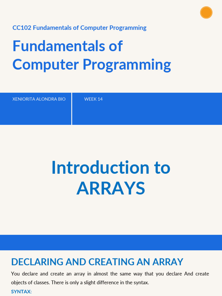 Week13 14 Arrays Part2 Student | PDF | Control Flow | Software Development Week13 14 Arrays Part2 Student | PDF | Control Flow | Software Development