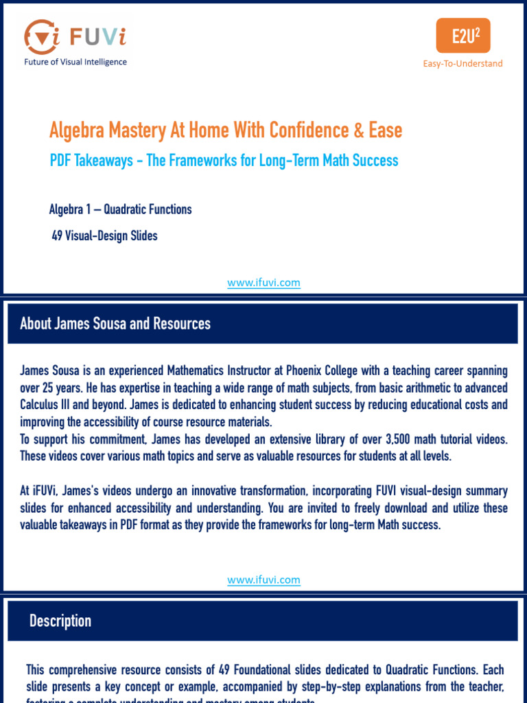 PDF-Algebra 1-Topic 200-Quadratic Functions-With Links | PDF | Mathematics