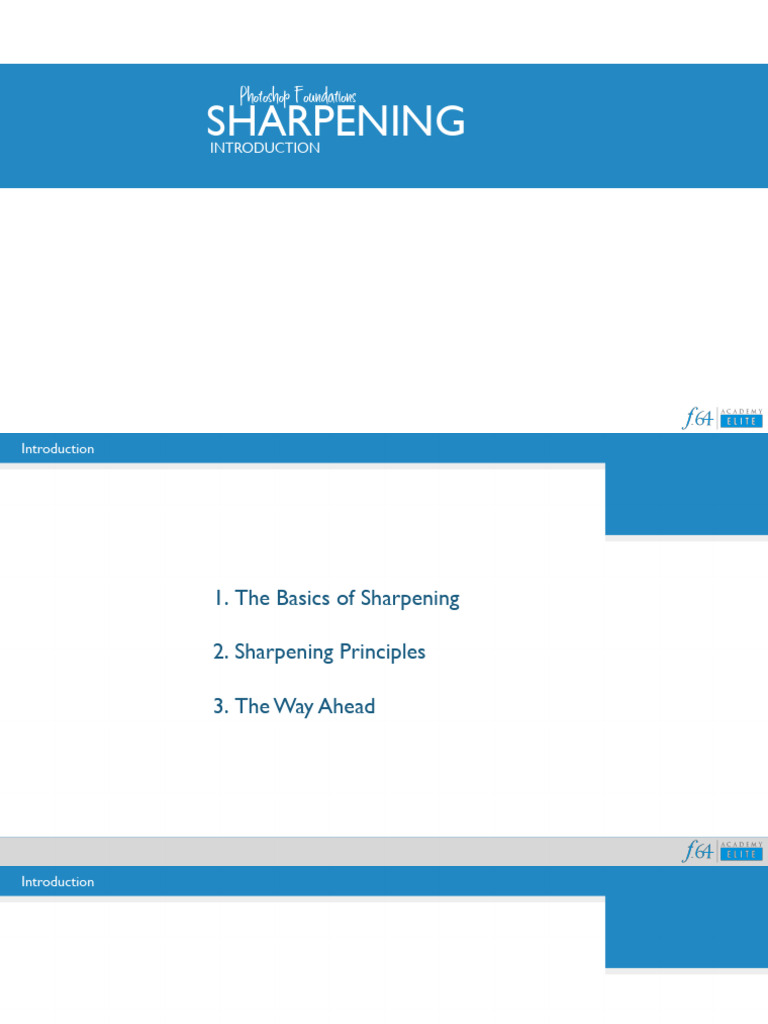 Lesson 01 Intro To Sharpening | PDF