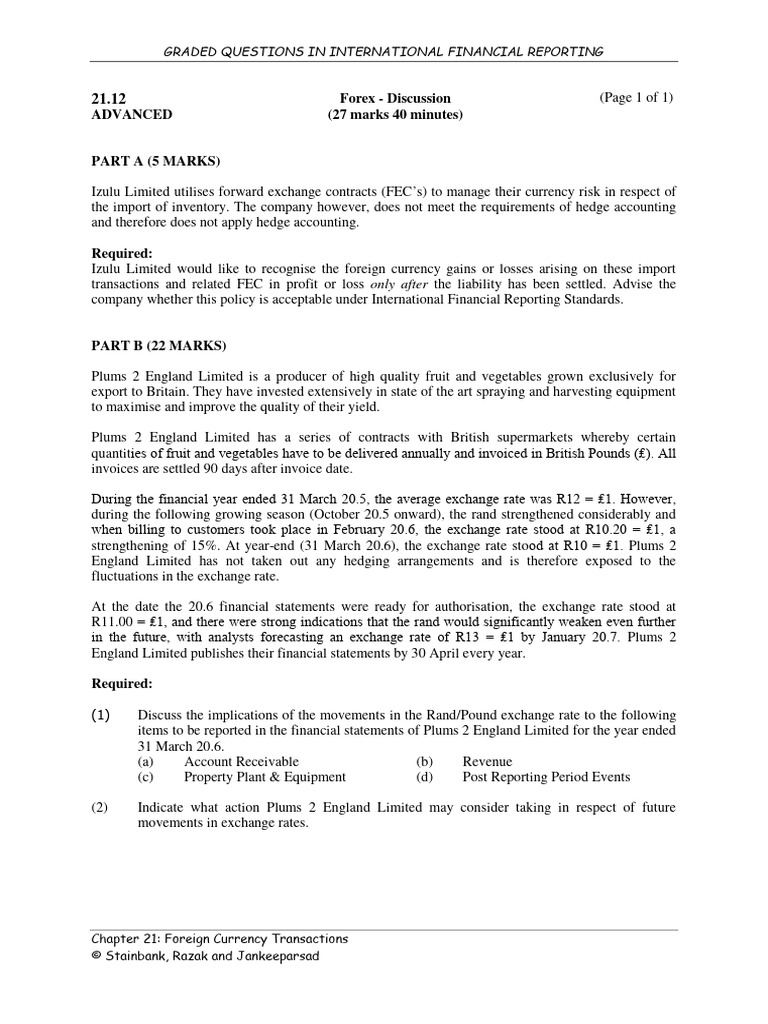 Foreign Currency Transactions Tutorial | PDF | Exchange Rate | Hedge ...