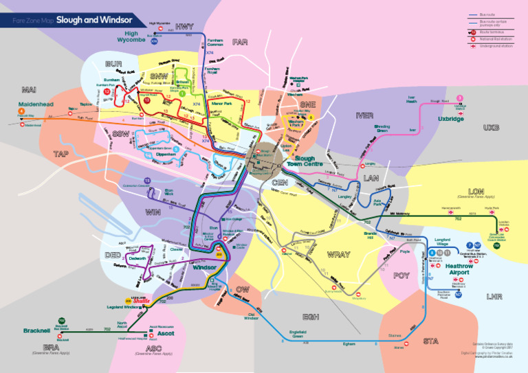 Slough & Windsor Fare Zone Map - 0 | PDF