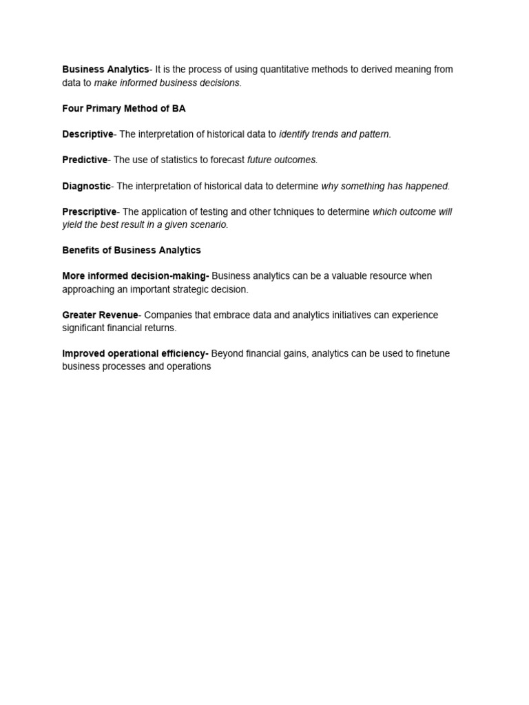 Business Analytics | PDF