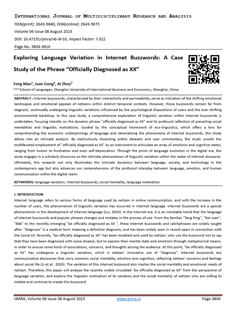 Exploring Language Variation in Internet Buzzwords | PDF | Linguistics | Metaphor
