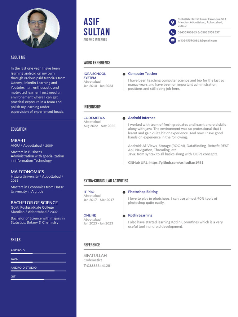 CV Asif Internee | PDF | Learning
