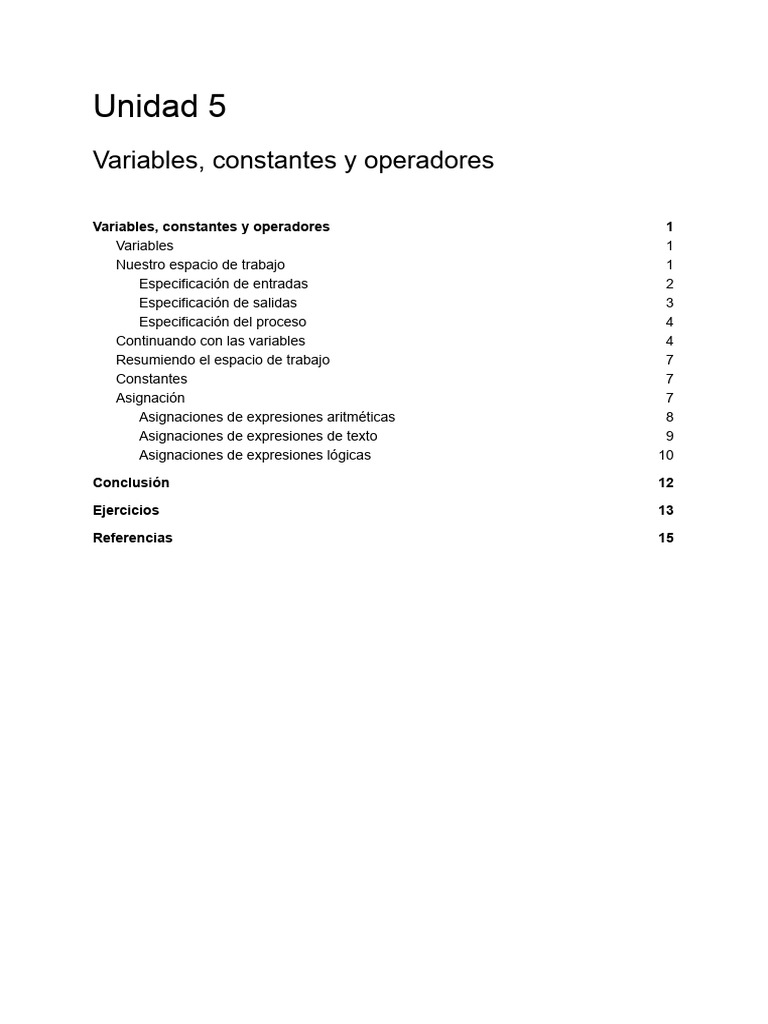 Introducción a Variables y Operadores | PDF | Programa de computadora | Programación