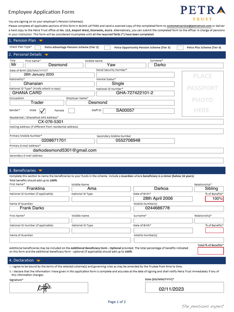 Petra Teir 2 Form | PDF | Pension | Government