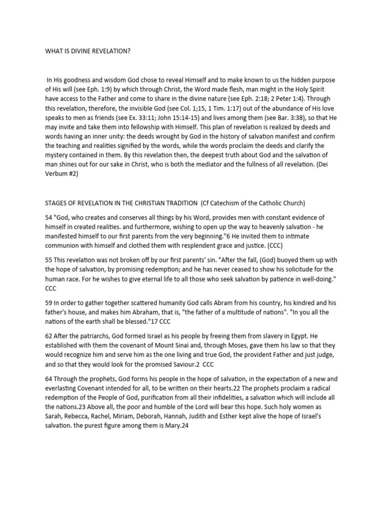 Divine Revelation Pdf Theology Religious Belief And Doctrine