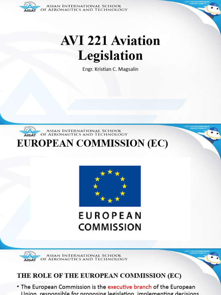 AVI 221 Lesson 3.1 EC and EASA Introduction | PDF | European Commission | European Union