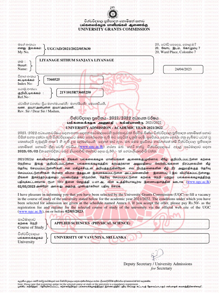 Sellection Letter | PDF