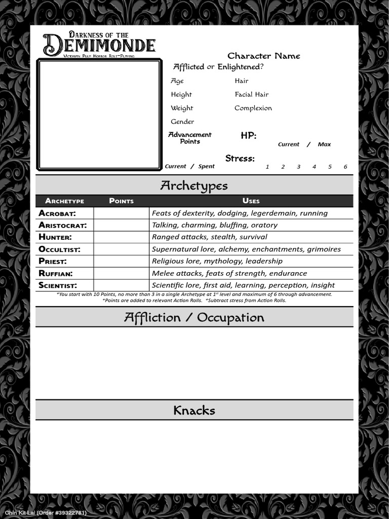 Demimonde_Sheet_Fillable | PDF