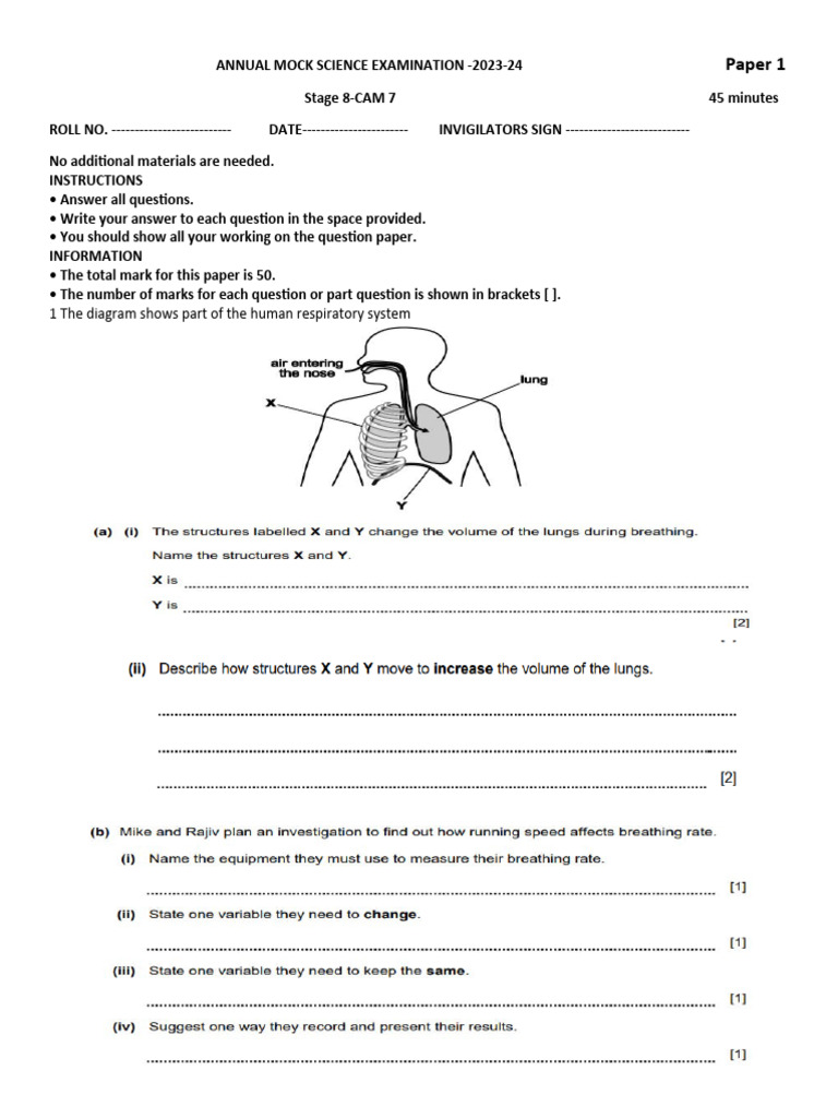 Cam 7 Annual Mock Science Examp12324 | PDF | Technology & Engineering