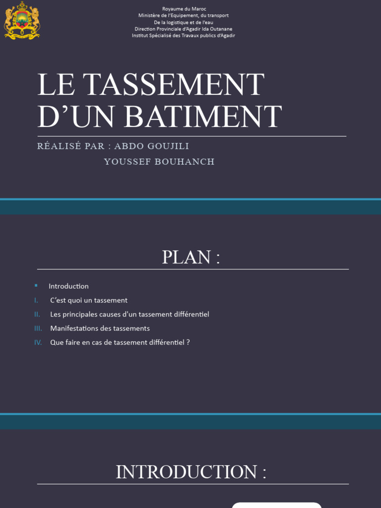 Le Tassement D'un Batiment | PDF | Fondation (construction) | Ingénierie civile