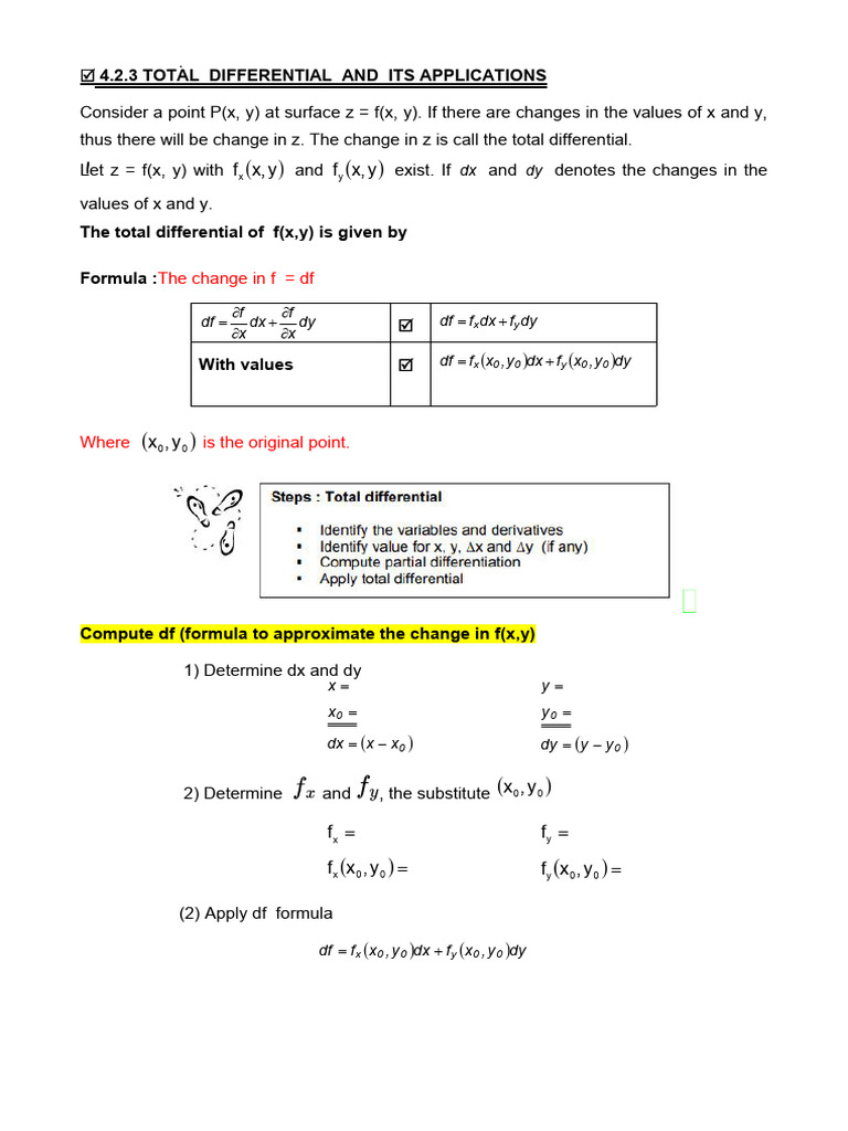 423 Total Differential Pdf Area Surface Area 8173
