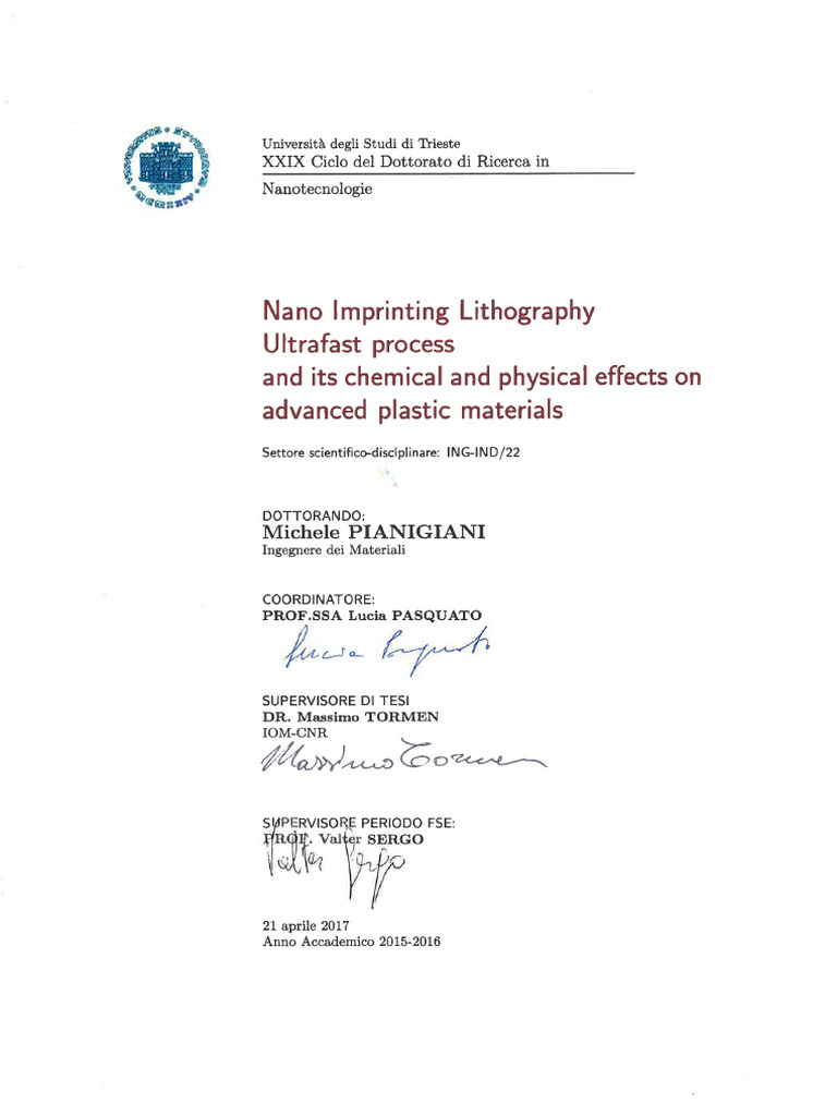 Nano Imprinting Lithography Ultrafast Process and Its Chemical and ...
