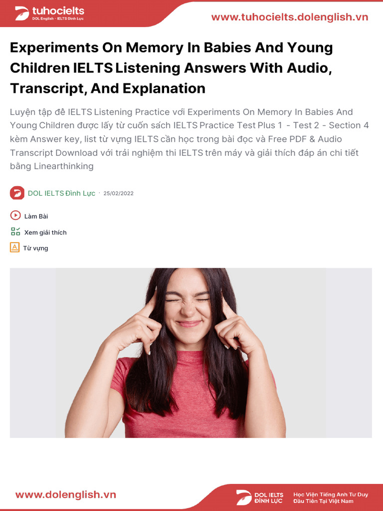 Experiments On Memory in Babies and Young Children | PDF