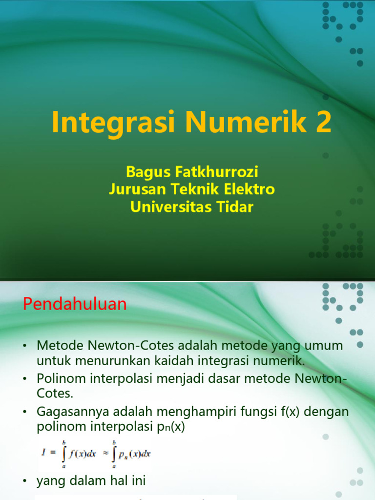 Integrasi Numerik 2 - Metode Newton Cotes | PDF