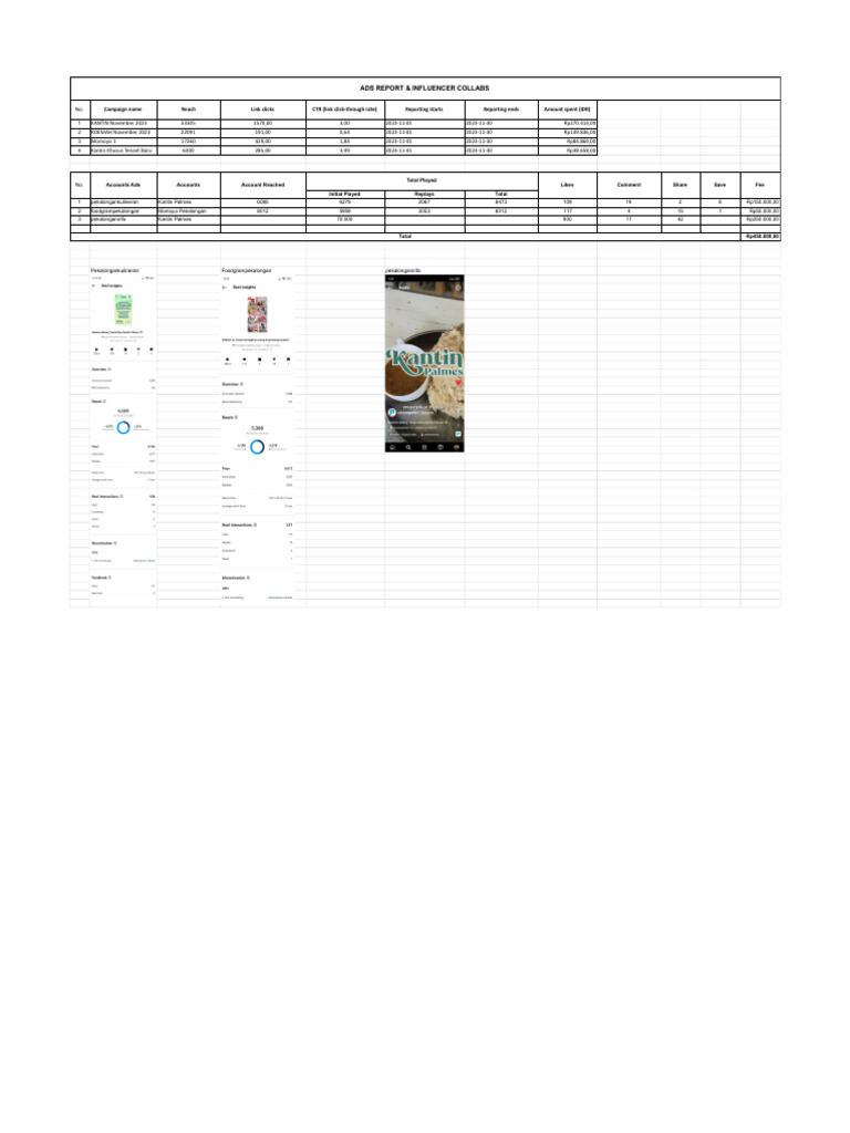 Laporan Ads & Collab Influencer | PDF | Cyberspace | Online Services