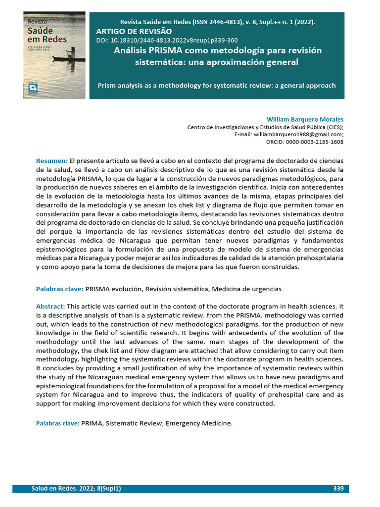 Análisis PRISMA Como Metodología para Revisión Sistemática 1 | PDF | Science | Cognición