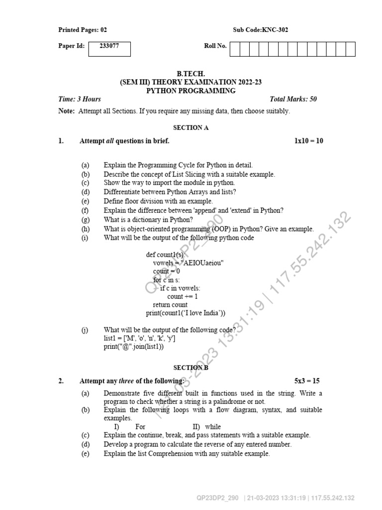 Python Programming KNC 302 | PDF | Python (Programming Language ... Python Programming KNC 302 | PDF | Python (Programming Language ...
