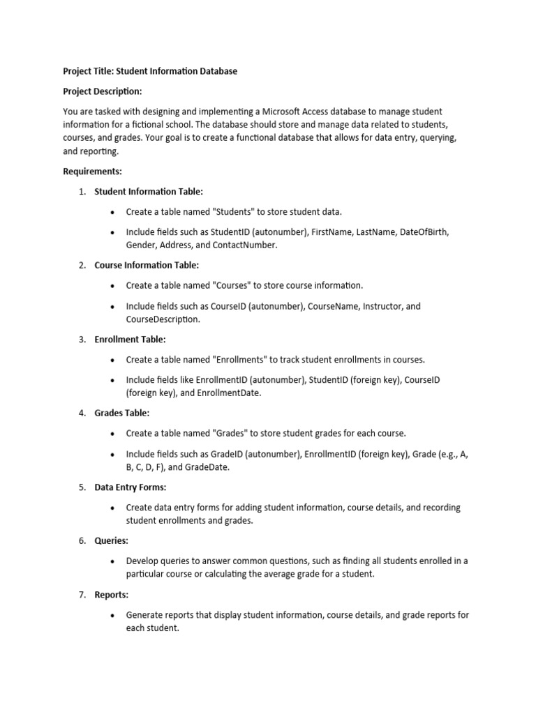 Projects 3 Exam | Download Free PDF | Databases | Microsoft Access