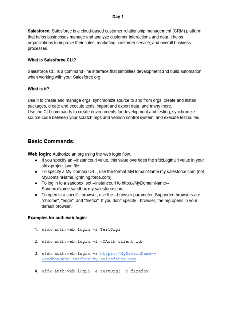 Salesforce Cli Pdf Command Line Interface World Wide Web