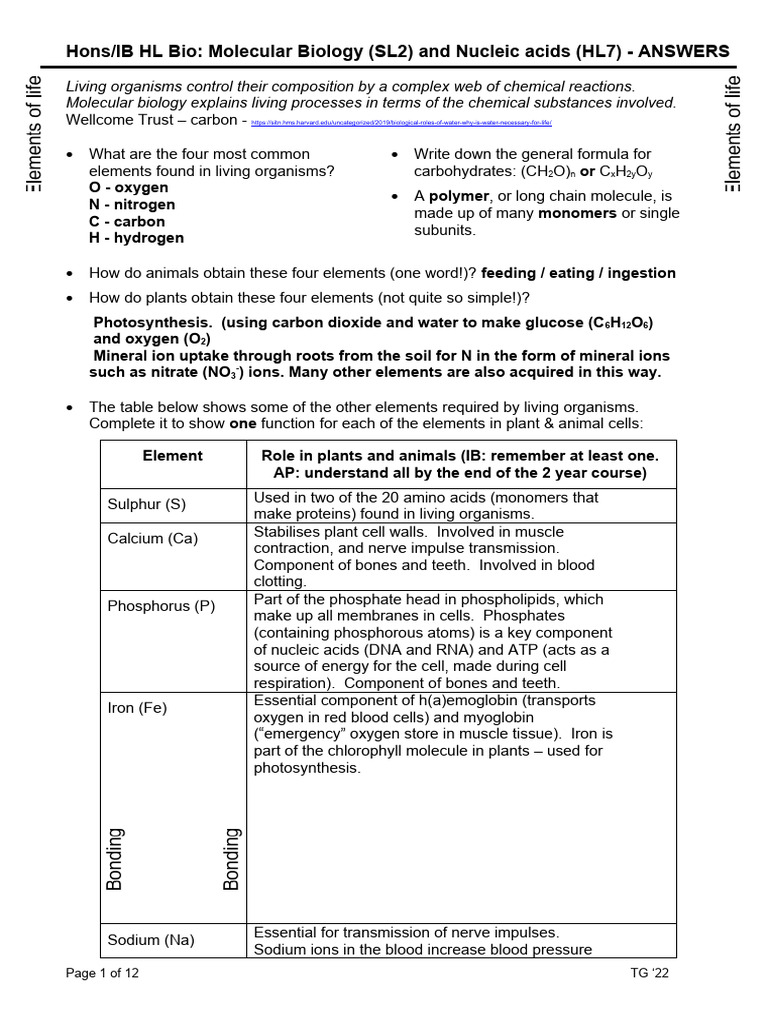 Molecular Biology and Nucleic Acids Guide | PDF | Ion | Chemical Bond