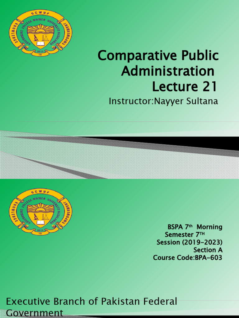 CPA Lecture 21 | PDF | Government Of Pakistan | Ministry (Government Department)