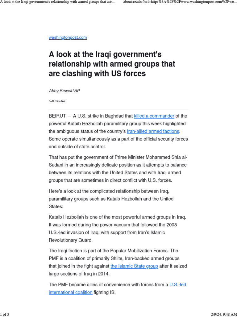 A Look at The Iraqi Government's Relationship With Armed Groups That ...