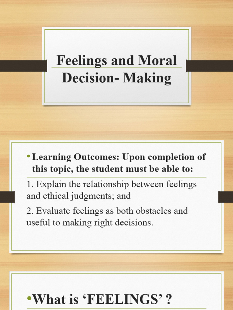 Feelings' Role in Moral Decisions | PDF | Morality | Emotions