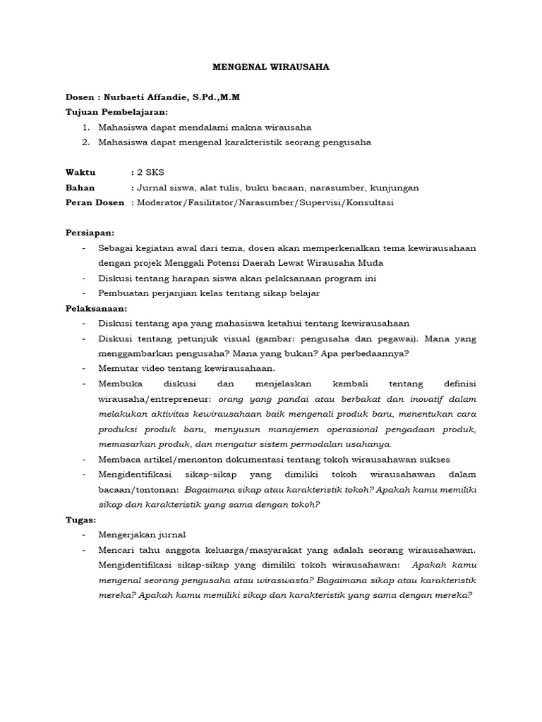 MODUL Kegiatan 1 Kewirausahaan | PDF