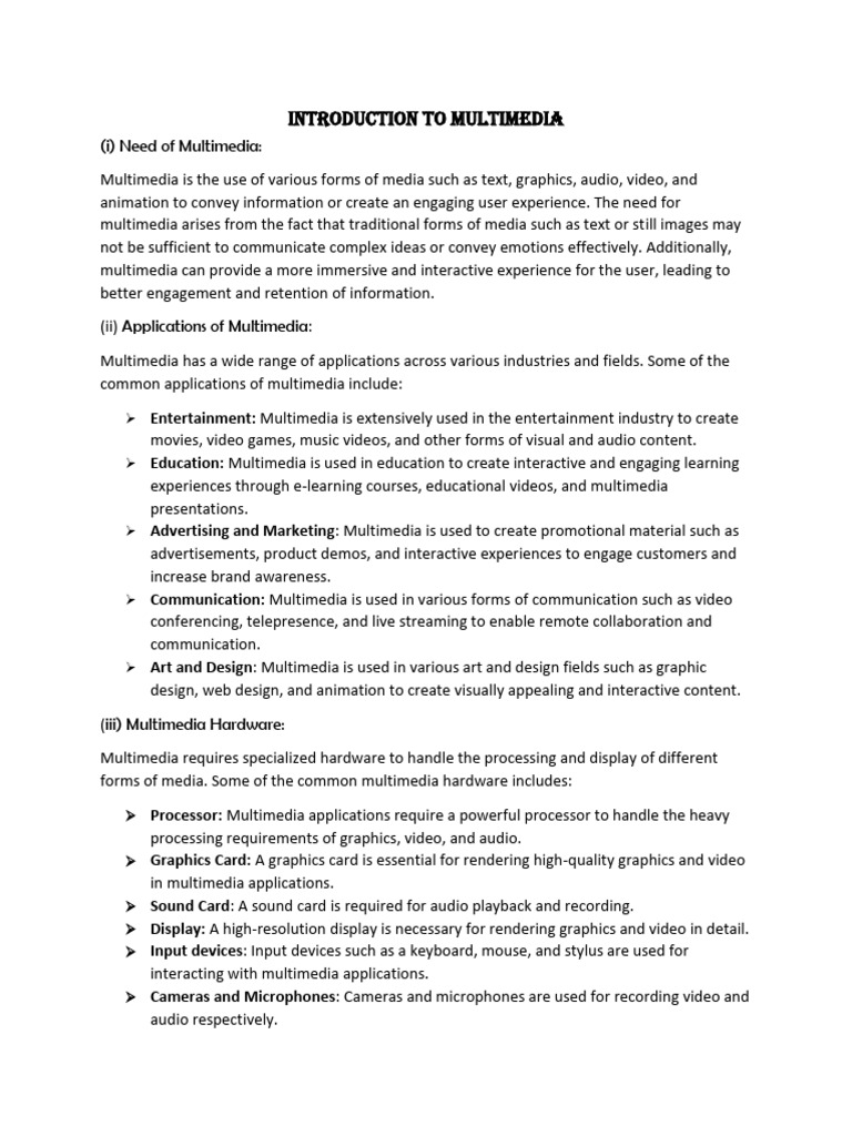 Introduction To Multimedia | PDF | Data Compression | Typefaces