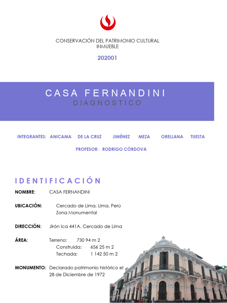 Diagnóstico de la Casa Fernandini | PDF | Lima | Herida