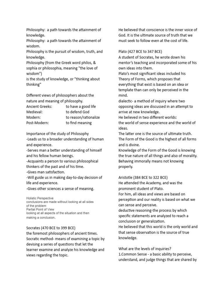 Philosophy 12 Reviewer | PDF | Knowledge | Truth