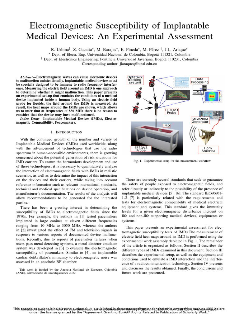 Electromagnetic Susceptibility of Implan Table Medical Devices An ...