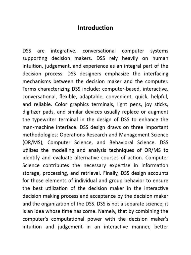 Decision Support System Pdf