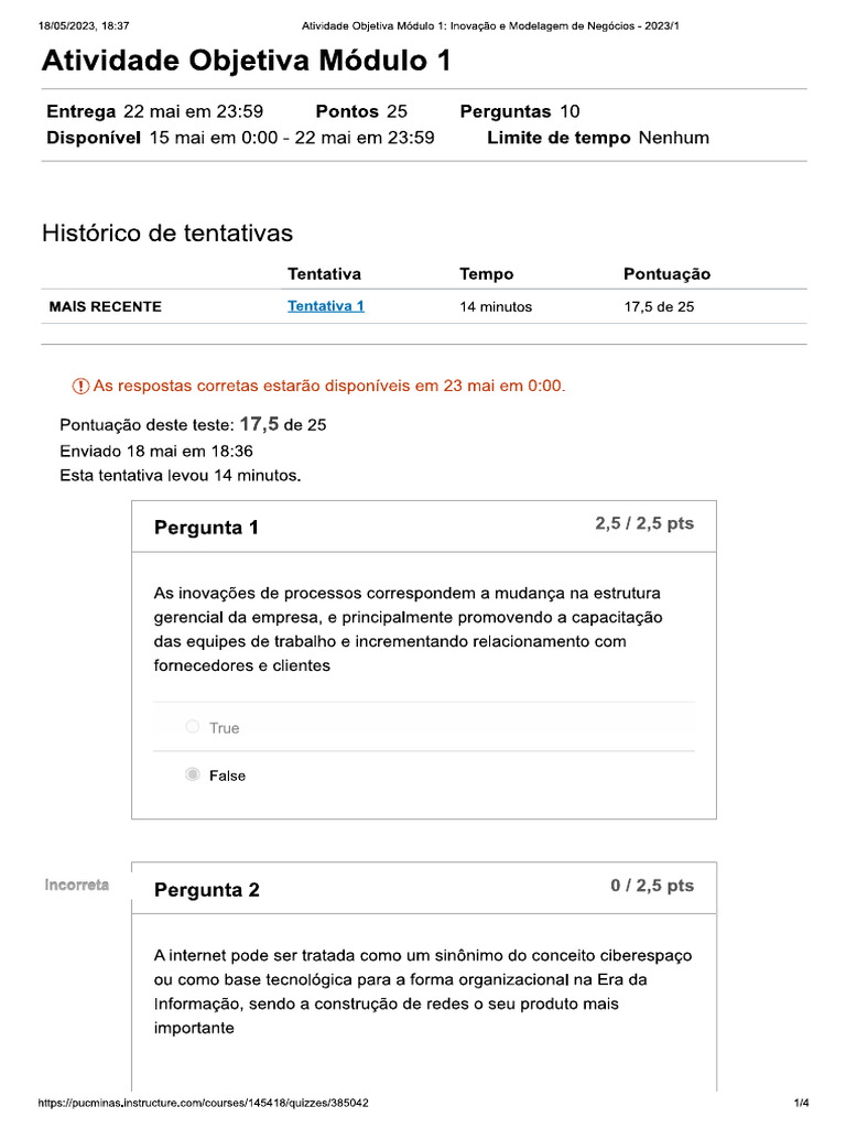 Atividade Objetiva Módulo 1 | PDF