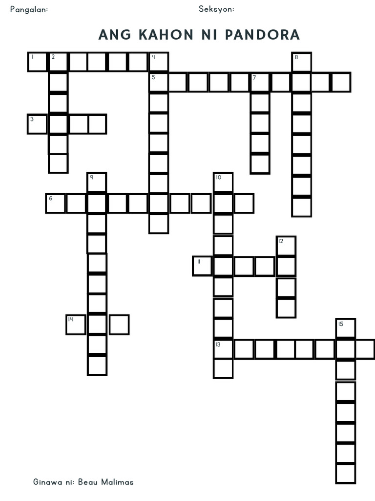 Filipino Cross Word | PDF