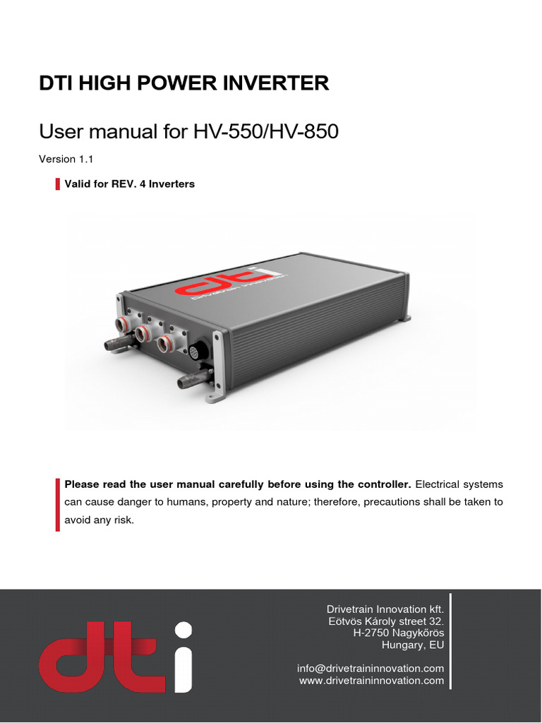 DTI HV550 850 R4 UserManual V1.1 | PDF | Alternating Current | Power ...