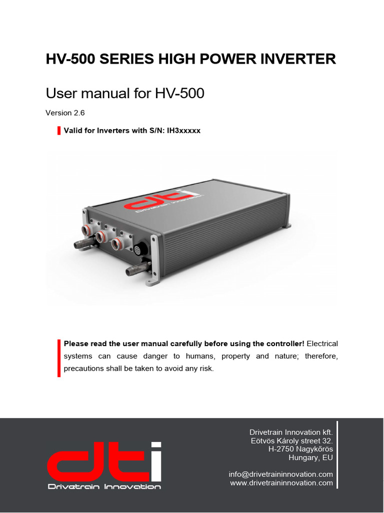 HV-500 - User - Manual - V2.6 - FOR IH3XXXXX | PDF | Power Inverter | Alternating Current
