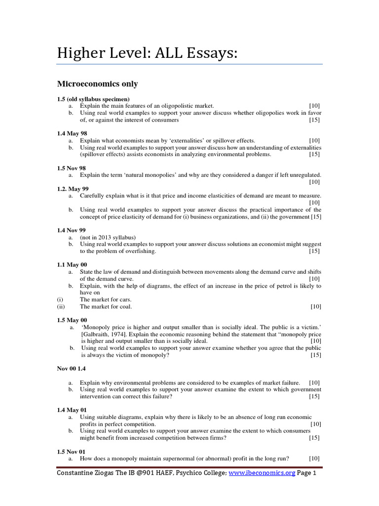 All NEW HL P1 Essays Micro Only Tweaked (RWE For Part B) Until NOV21 ...