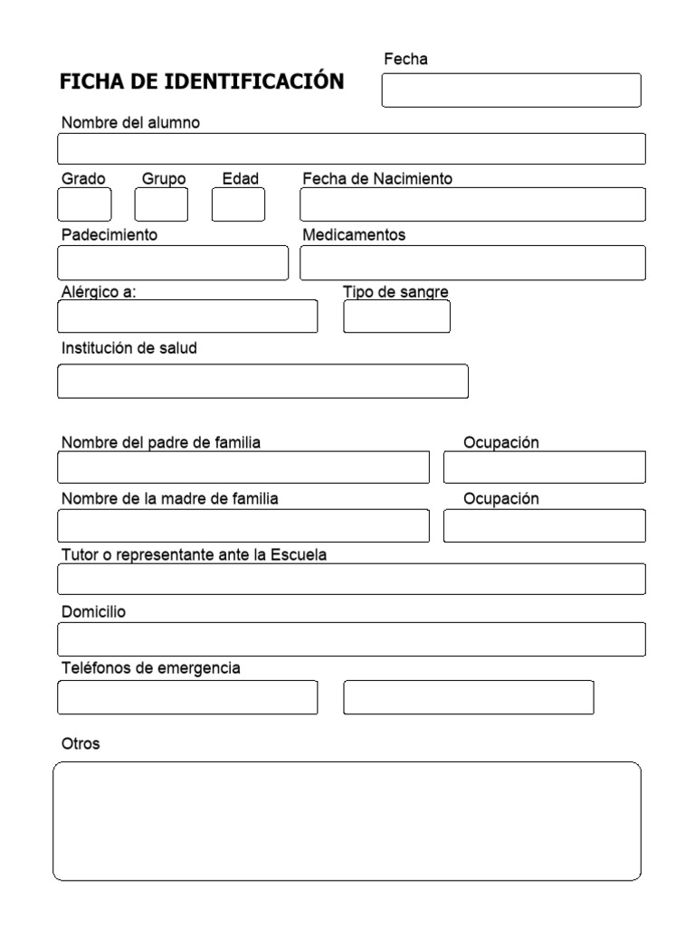 Ficha de Identificaci N Del Ni o | PDF | Salud y bienestar