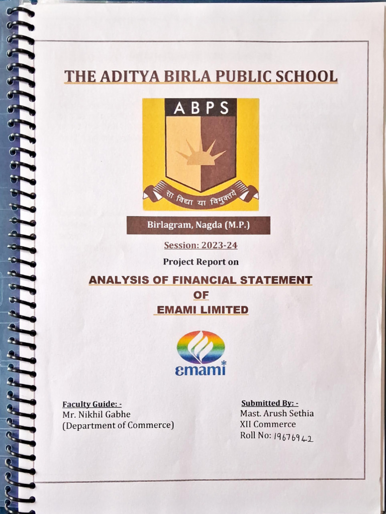 Arush's Accounts Project XII 'B' - 1 | PDF