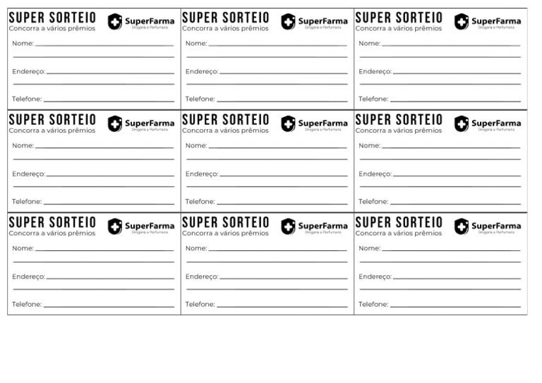 Bilhetes Sorteio | PDF