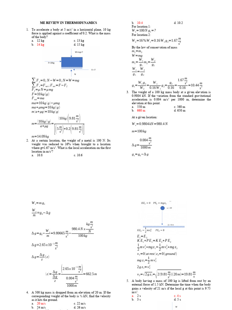 Thermodynamics-and-Heat-Transfer Reviewer | PDF | Mechanical ...