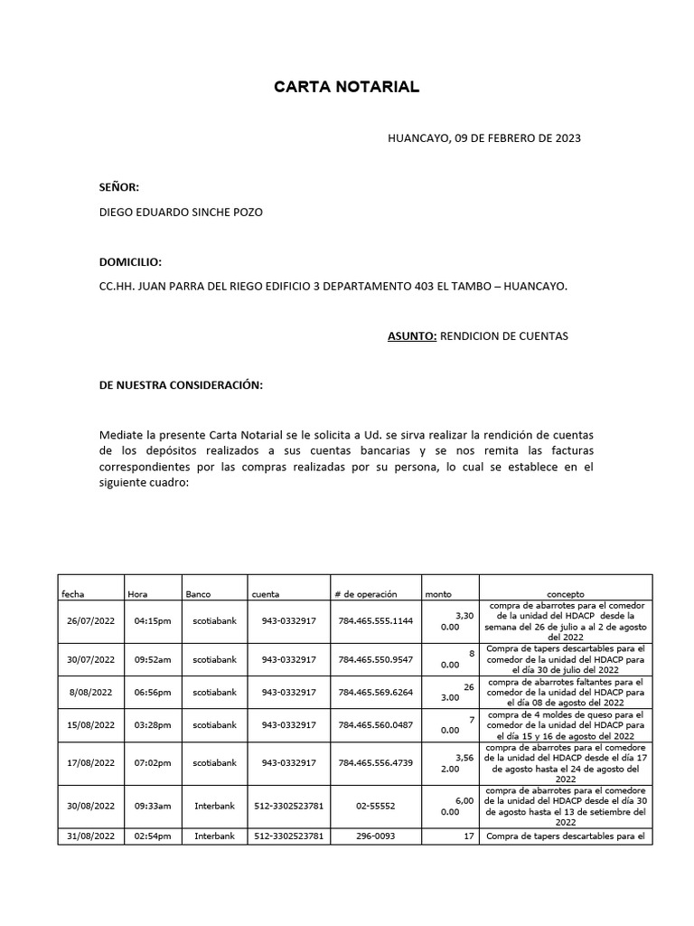 Carta Notarial | PDF