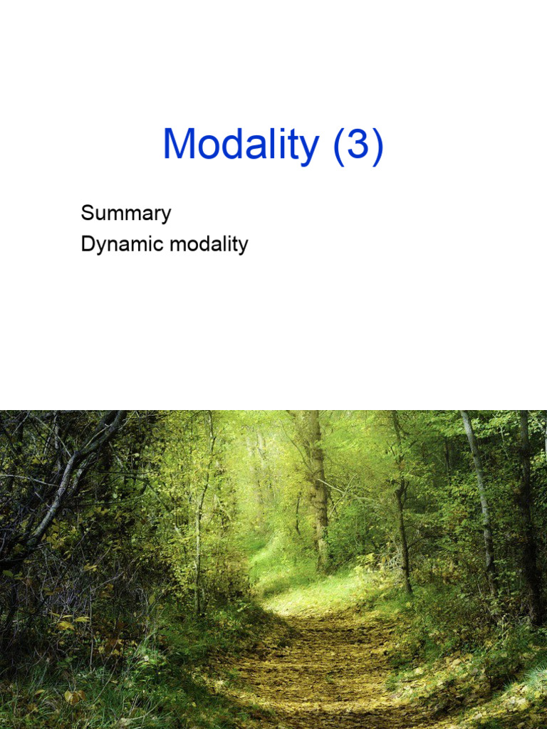 Modality 3 Powerpoint | PDF
